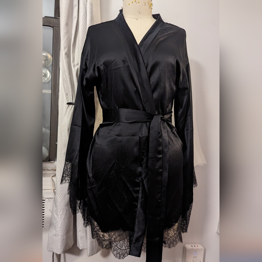 100% Silk Charmeuse Robe - Gem